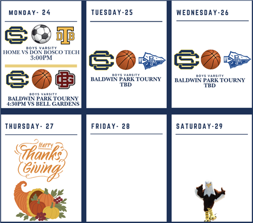Sport Schedule for the Week of November 24th